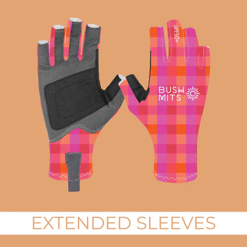 Bush Mits Golden Hour Gingham UPF 50+ Sun Protection Gloves – Sheps ...