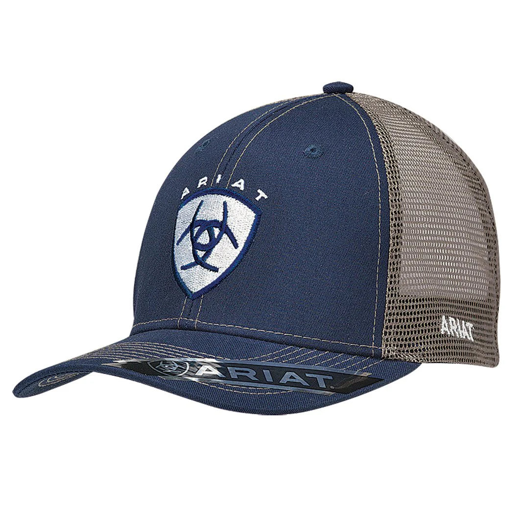 Ariat Mens Centre Logo Navy Truckers Cap - 1595303 – Sheps Outfitters