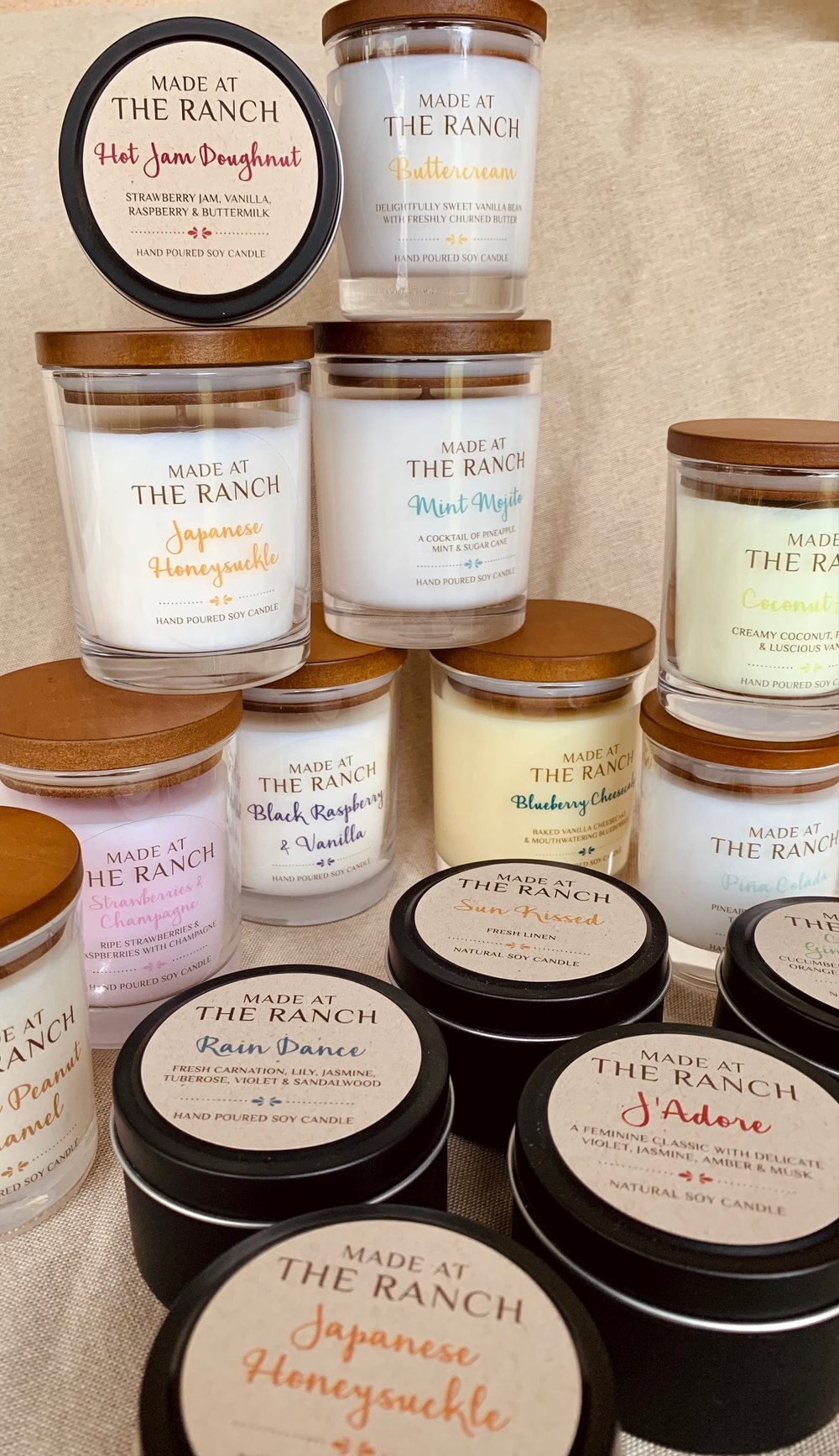 Made At The Ranch Soy Candle Scent Sampler - Blueberry Cheesecake ...