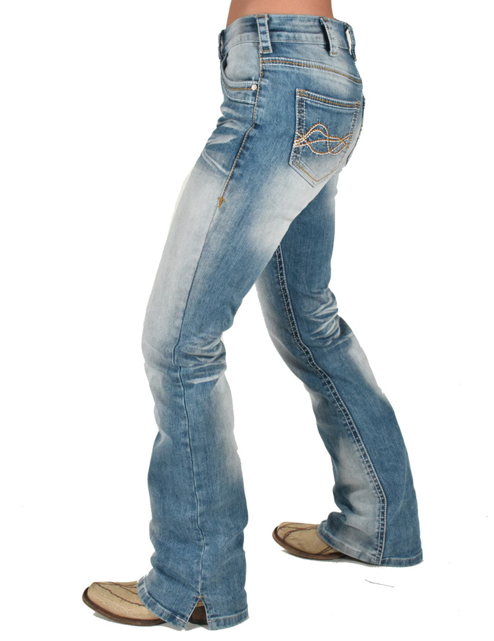 Cowgirl Tuff Ladies Jeans - Mid Rise - Faded DFMI – Sheps Outfitters